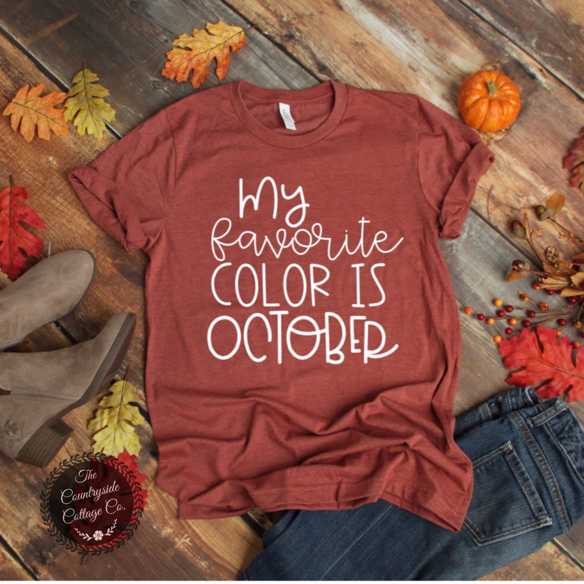 My Favorite Color is October Shirt Women Fall Shirt Fall Tees - Etsy