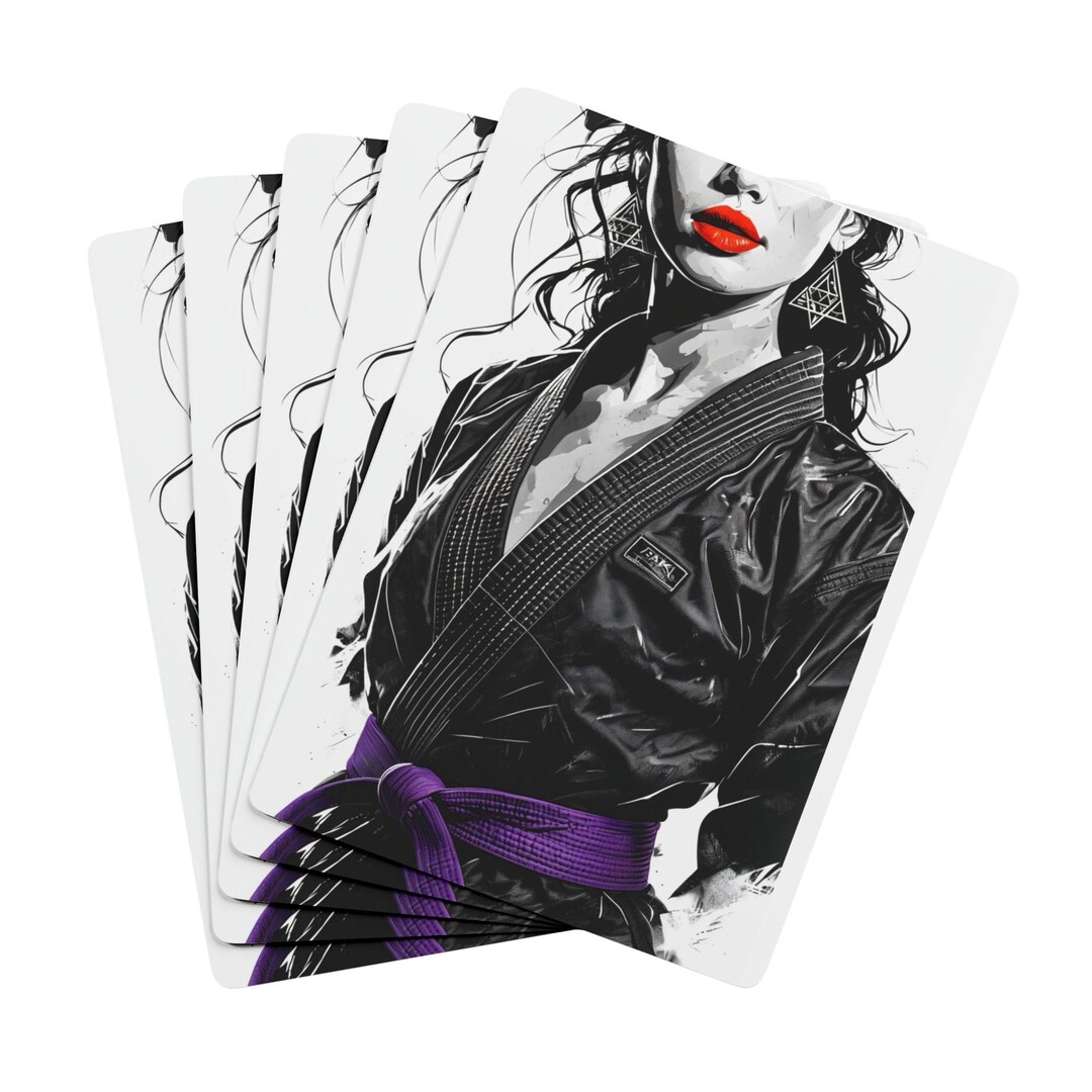 Artistic Playing Cards for Purple Belt Brazilian Jiu Jitsu, Stylish ...