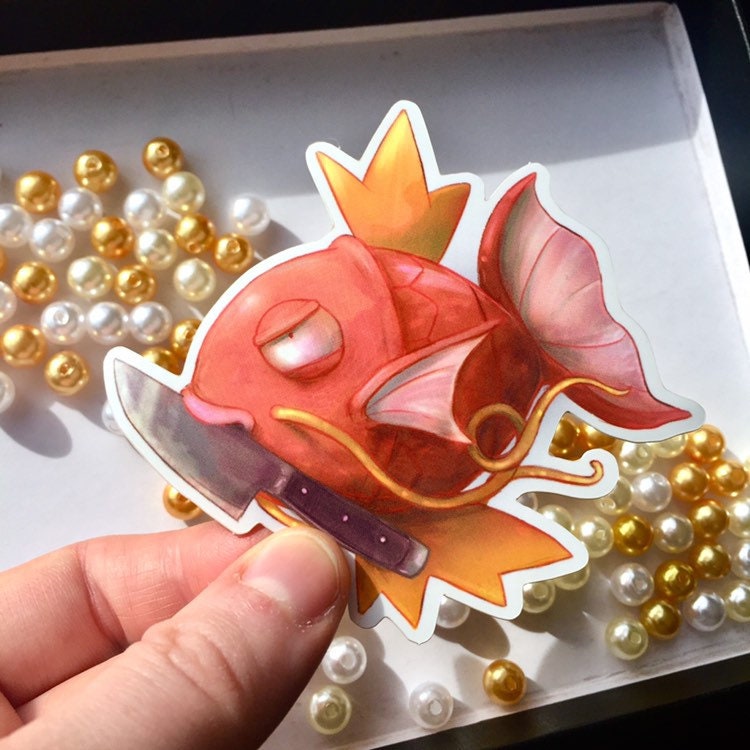 Knifekarp Magikarp Vinyl Sticker Pokémon with Knives | Etsy