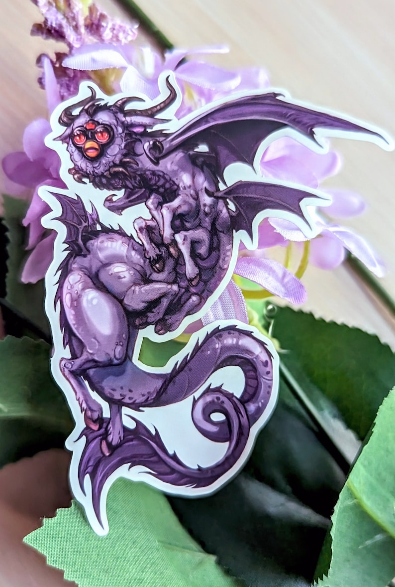 Long Furby Dragon Translucent Vinyl Sticker - Etsy