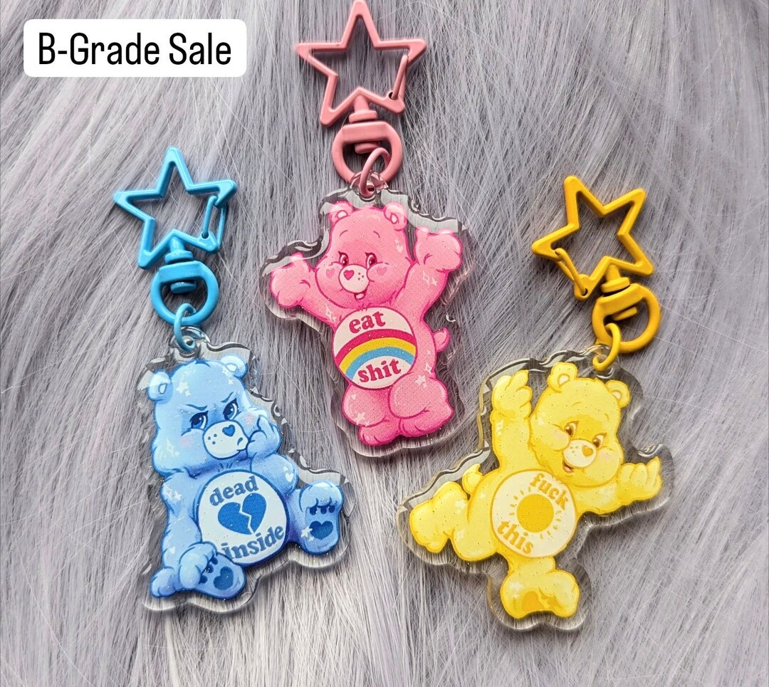 Pissed off Bears Glitter Epoxy Acrylic Keychain Charms - Etsy