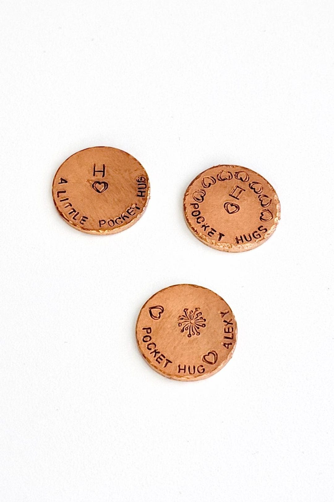 Hand Stamped Copper Pocket Hug Coin • Personalized Comfort Token ...