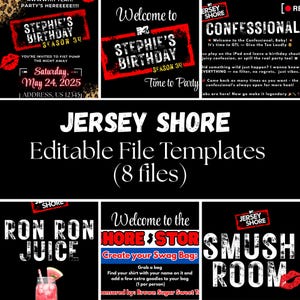 Jersey Shore Party Decor | Digital Sign Bundle | Welcome Sign, Smush ...