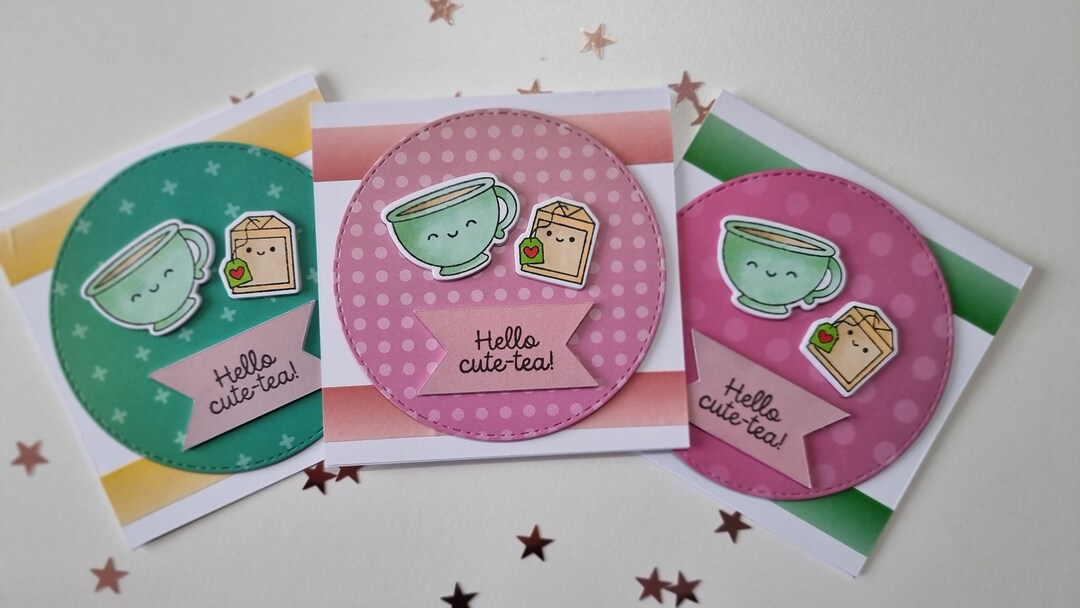 Hello Cute-tea Mini 4x4 Inch Notelet - Etsy UK