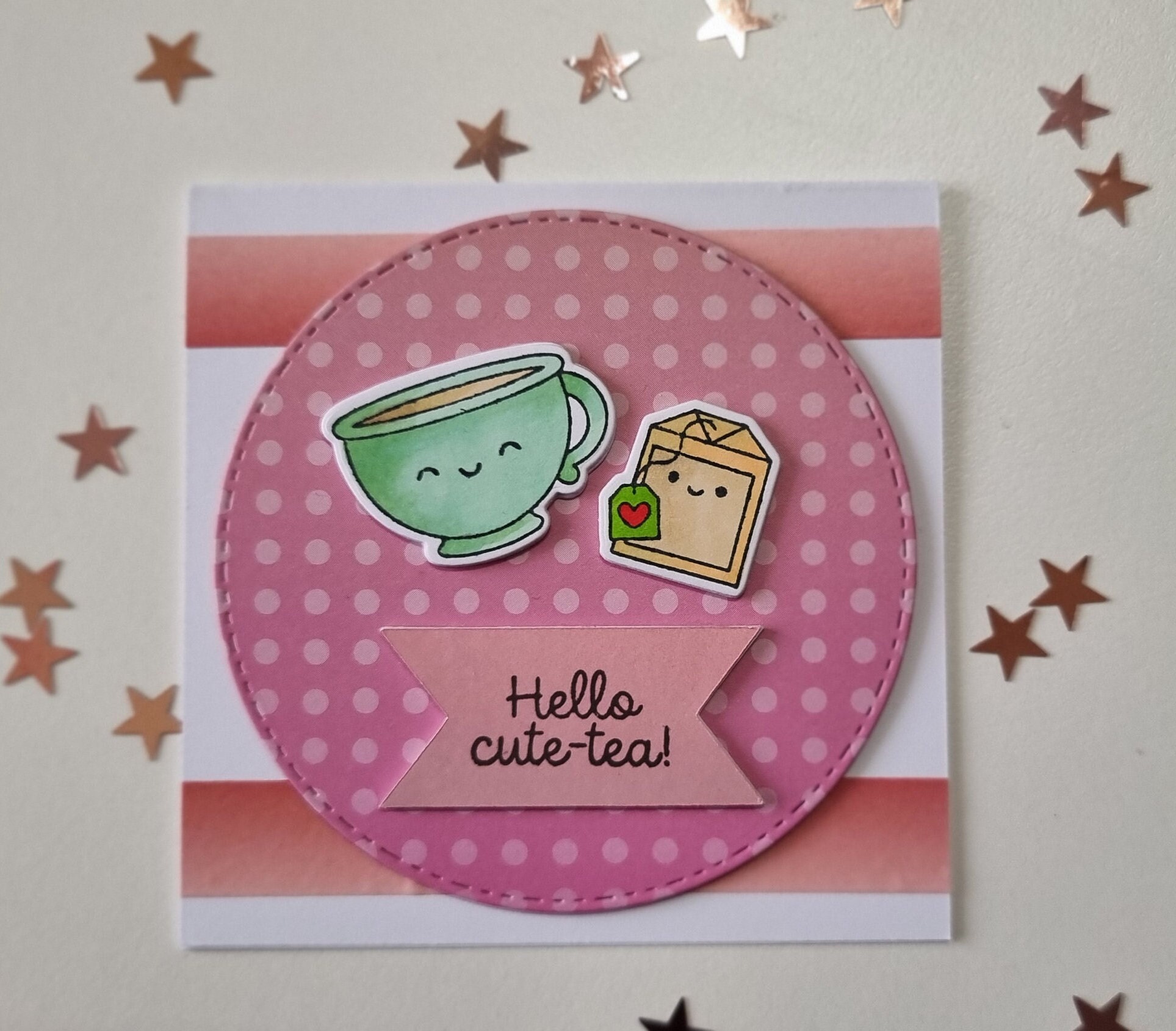 Hello Cute-tea Mini 4x4 Inch Notelet - Etsy UK