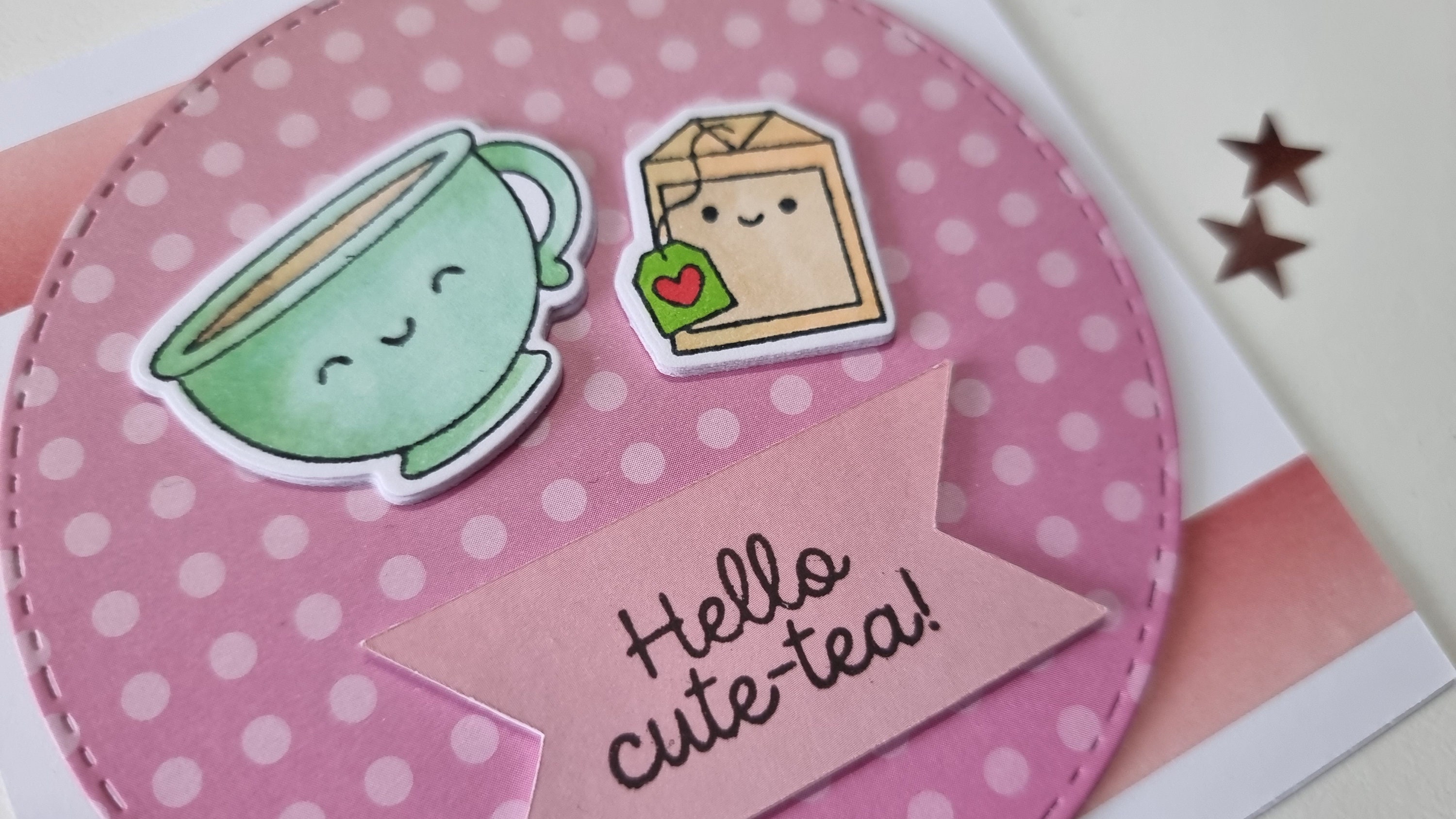 Hello Cute-tea Mini 4x4 Inch Notelet - Etsy UK