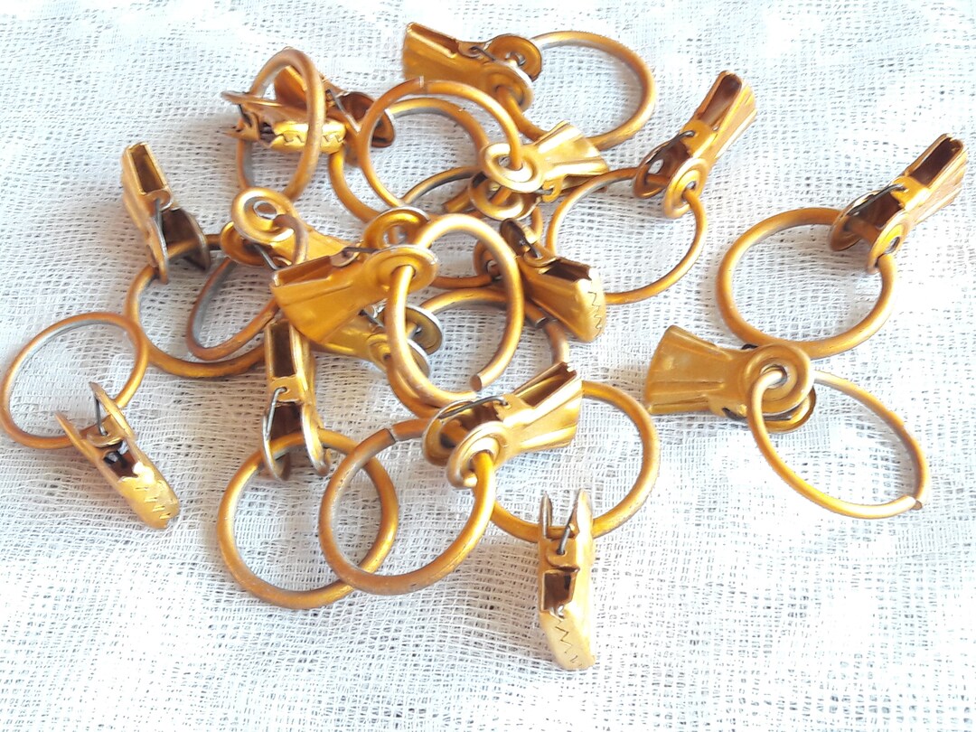 Vintage Metal Curtain Clips, Gold Curtain Clips With Ring Aluminum ...
