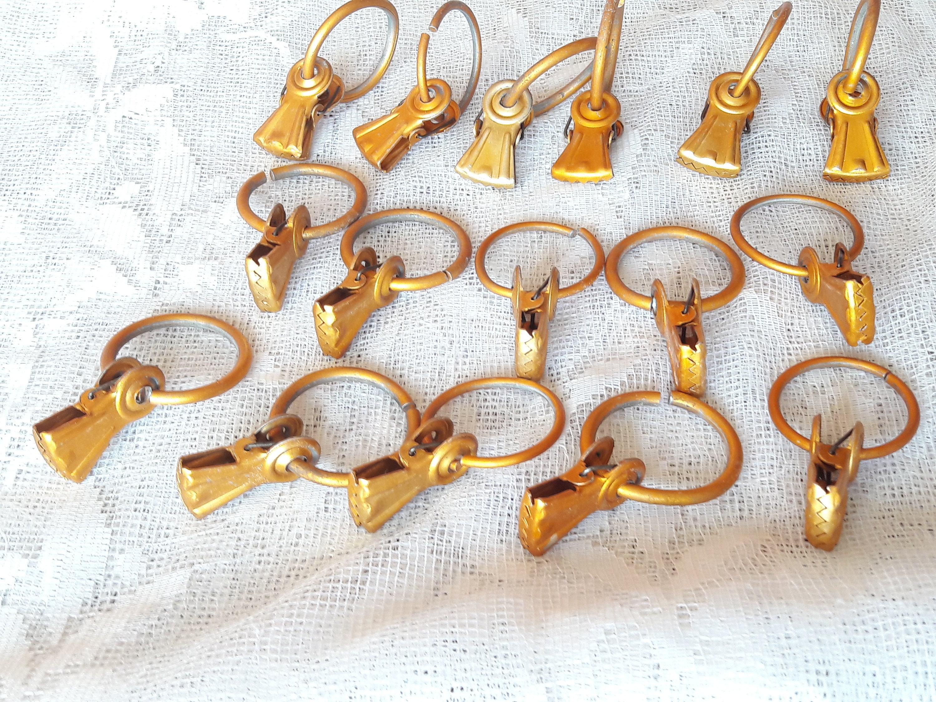 Vintage Metal Curtain Clips, Gold Curtain Clips With Ring Aluminum ...