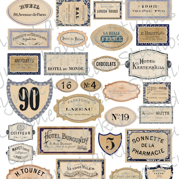 French Labels - Etsy