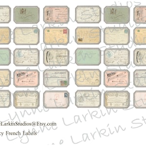 Fancy Fench Labels 3 Sizes INSTANT DOWNLOAD Digital Paper Vintage ...