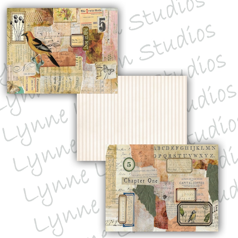 Vintage Papers Collage, Grunge Masterboard, Junk Journals , Ephemera ...