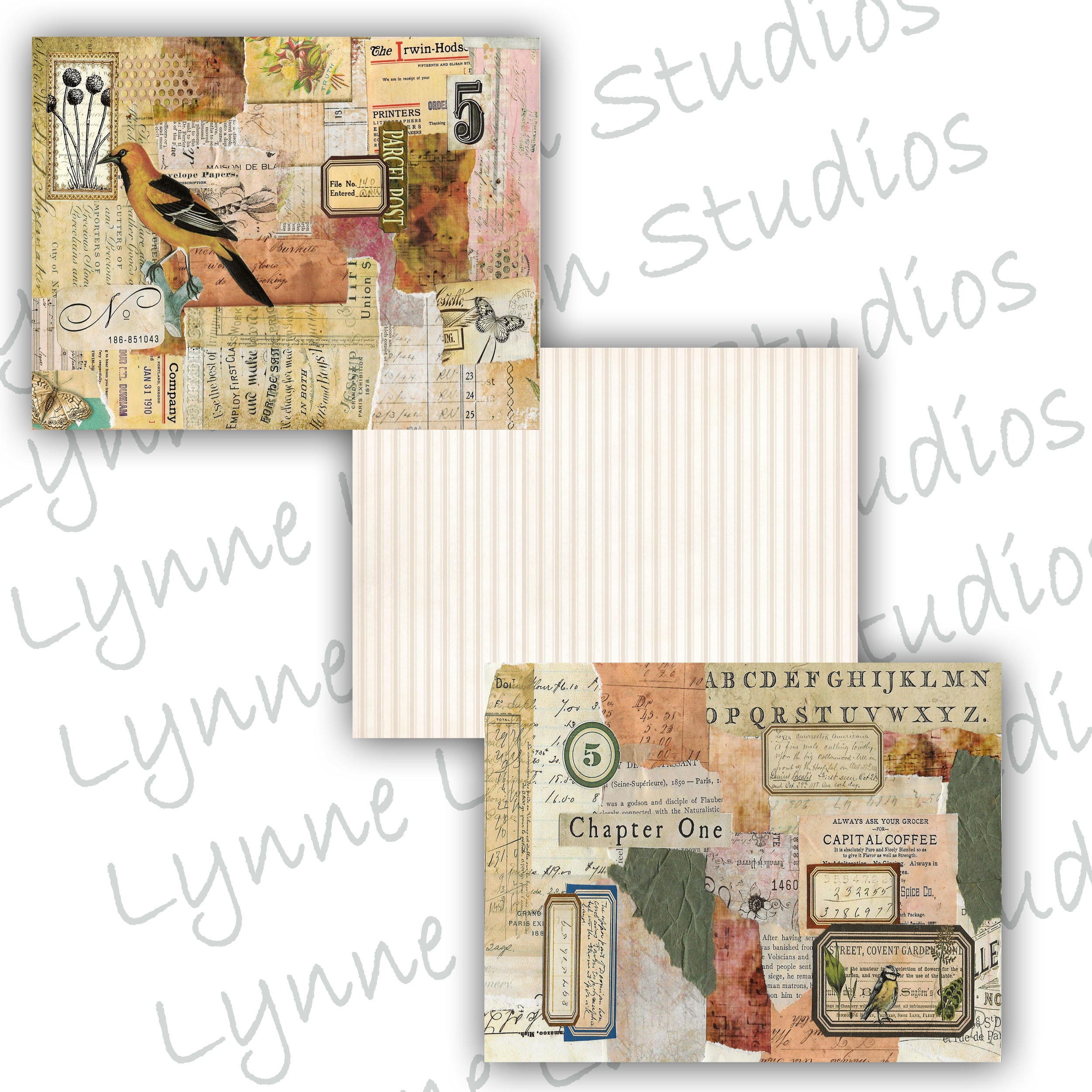 Vintage Papers Collage, Grunge Masterboard, Junk Journals , Ephemera ...