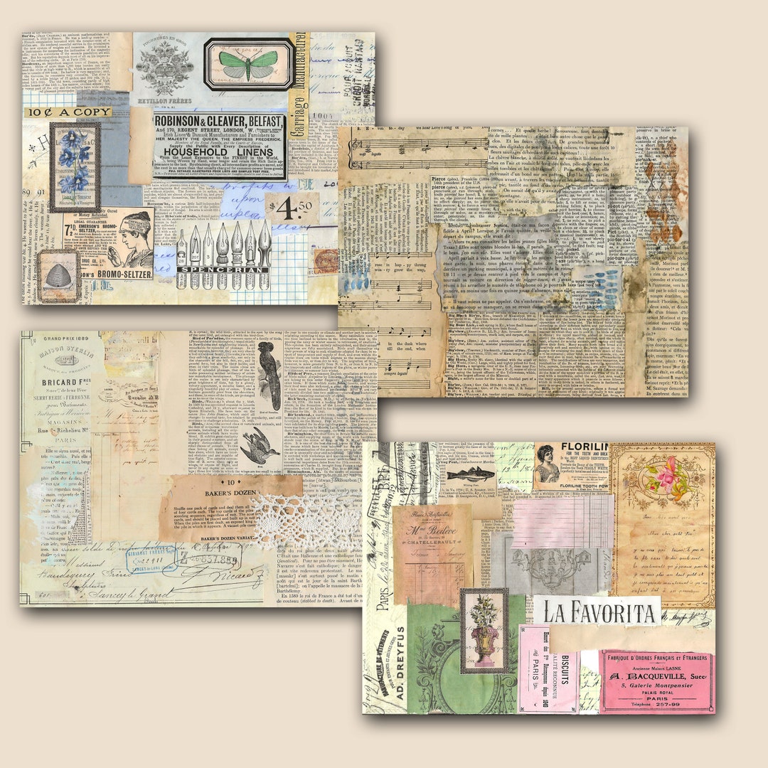 4 Instant Download Background Journal Background Collage Scrapbooking ...