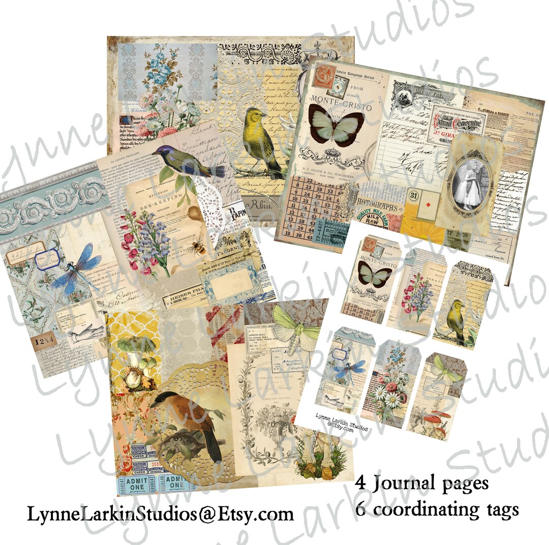 Carlisle- Digital Download Journal Pages Backgrounds Tear Sheets With ...