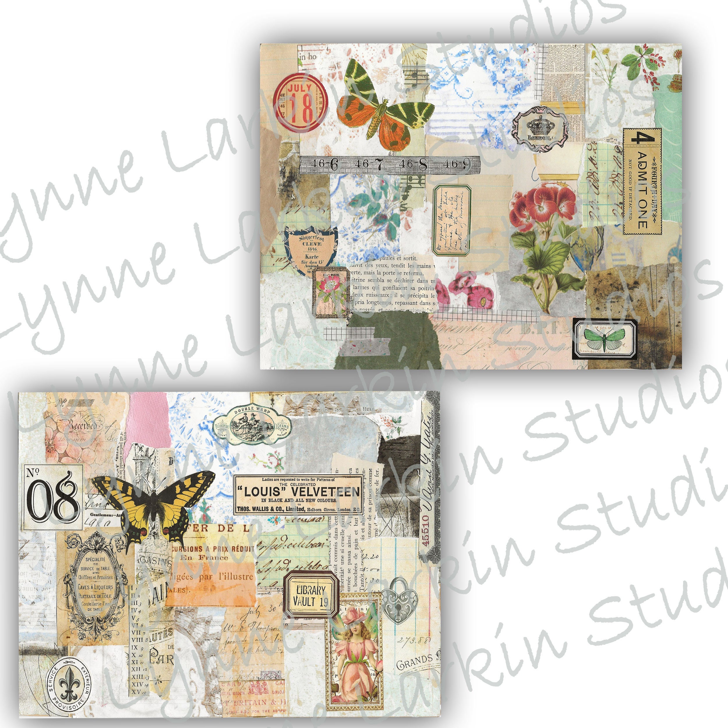 Vintage Papers Collage, Grunge Masterboard, Junk Journals , Ephemera ...