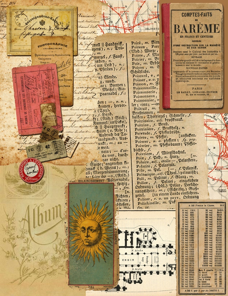 5 Digital Download Backgrounds Tear Sheets Mixed Media - Etsy