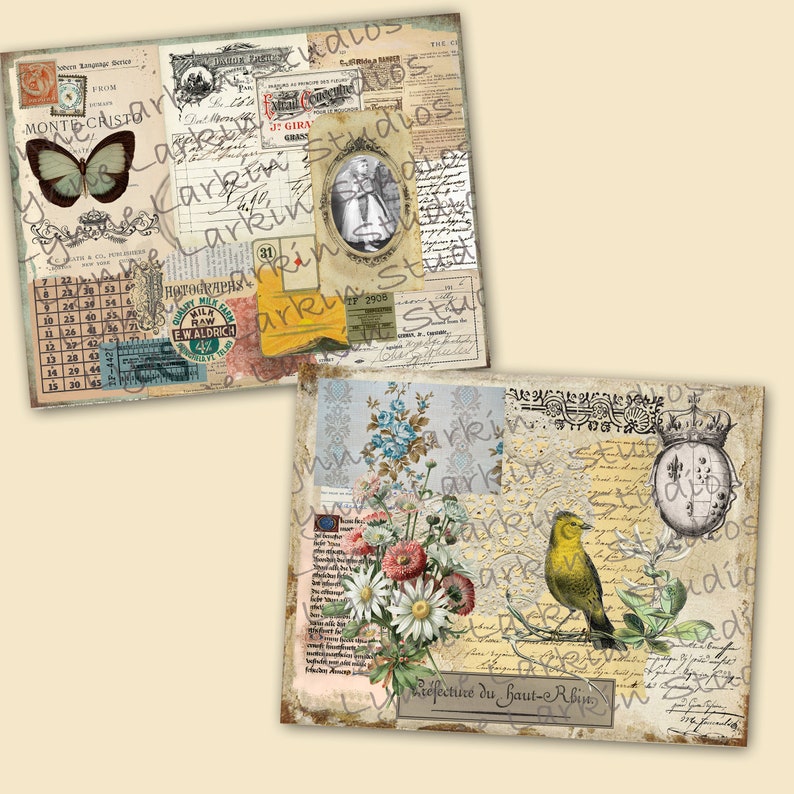 Carlisle- Digital Download Journal Pages Backgrounds Tear Sheets With ...