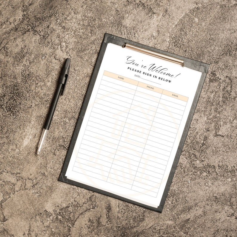 Modern Realtor Sign in Sheet - Efficient Event Check in and Out ...