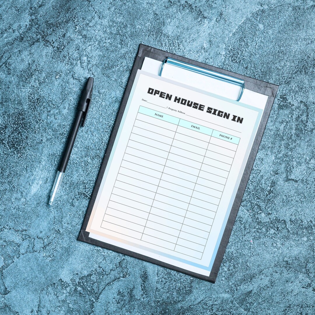Realtor Sign in Sheet - Capture Client Information Easily With This ...