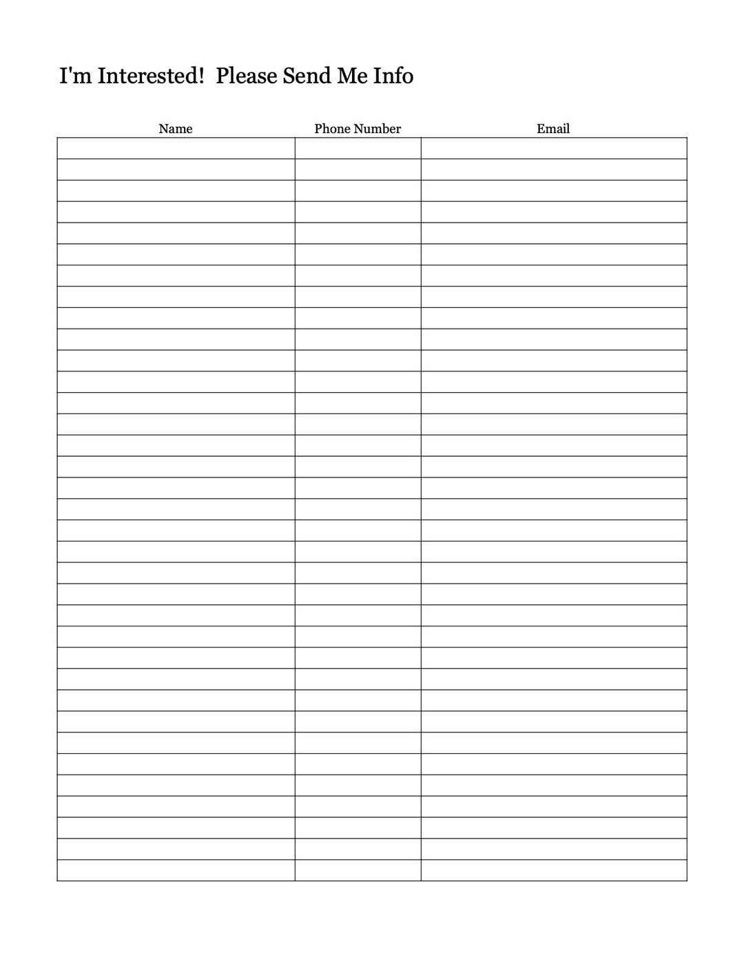 Client Sign up Sheet, Client Sheet, Volunteer Sign up Sheet, Customer ...