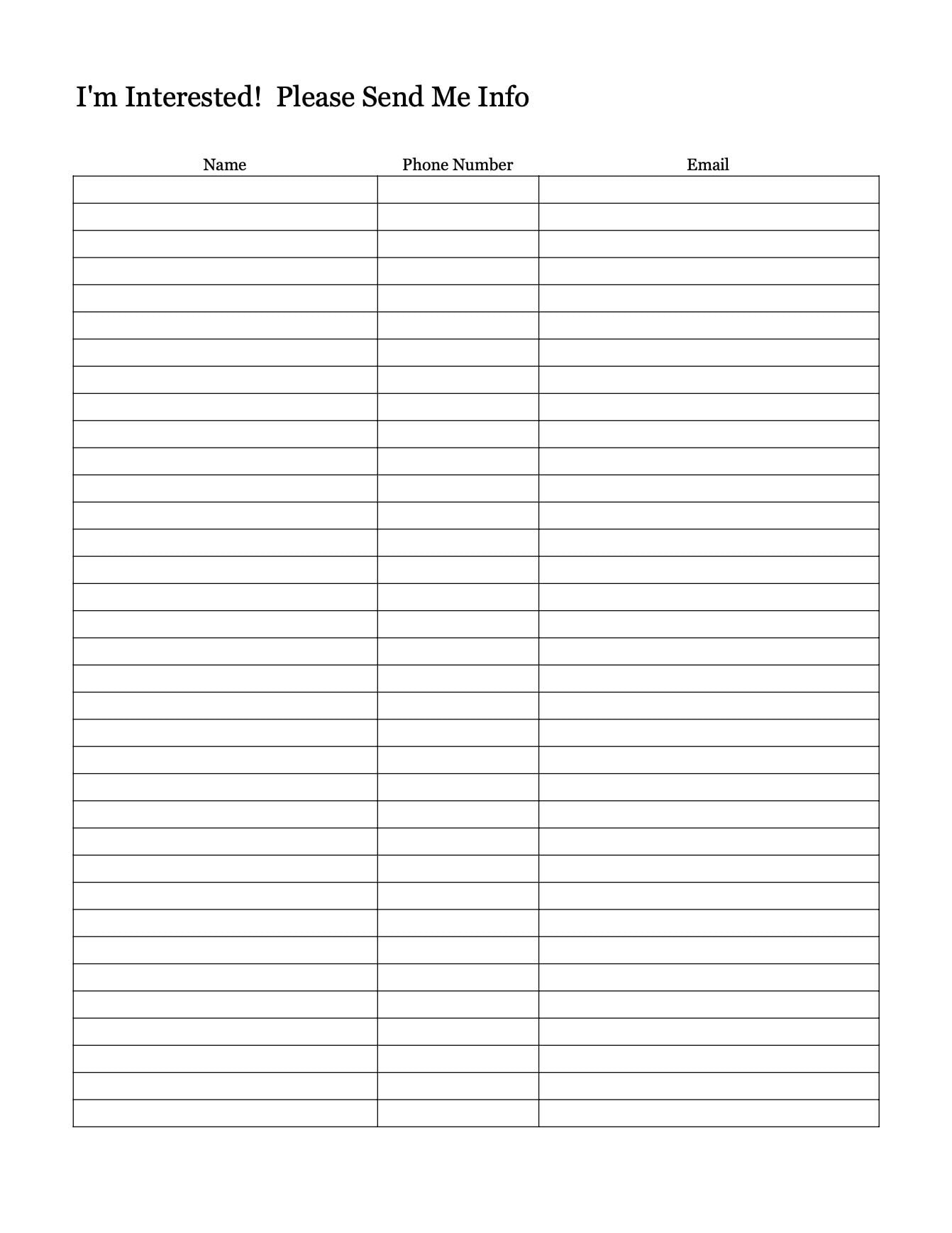 Client Sign up Sheet, Client Sheet, Volunteer Sign up Sheet, Customer ...