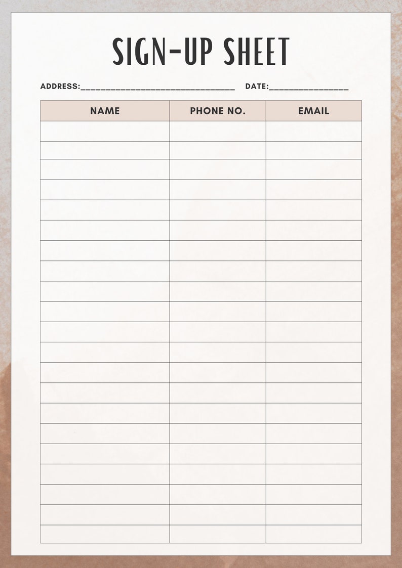 Real Estate Sign-in Sheet Printable - Efficiently Log Client ...