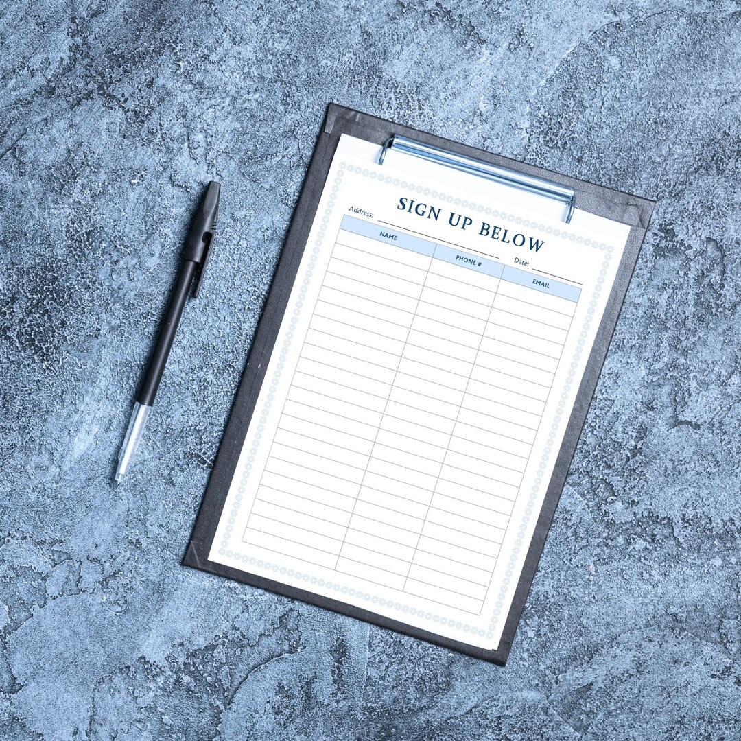 Modern Printable Sign in Sheet - Streamline Open House Events and Real ...