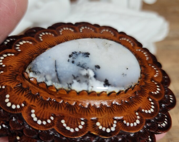 Handmade Tooled Leather Conchos With Gemstone Inlay - Etsy