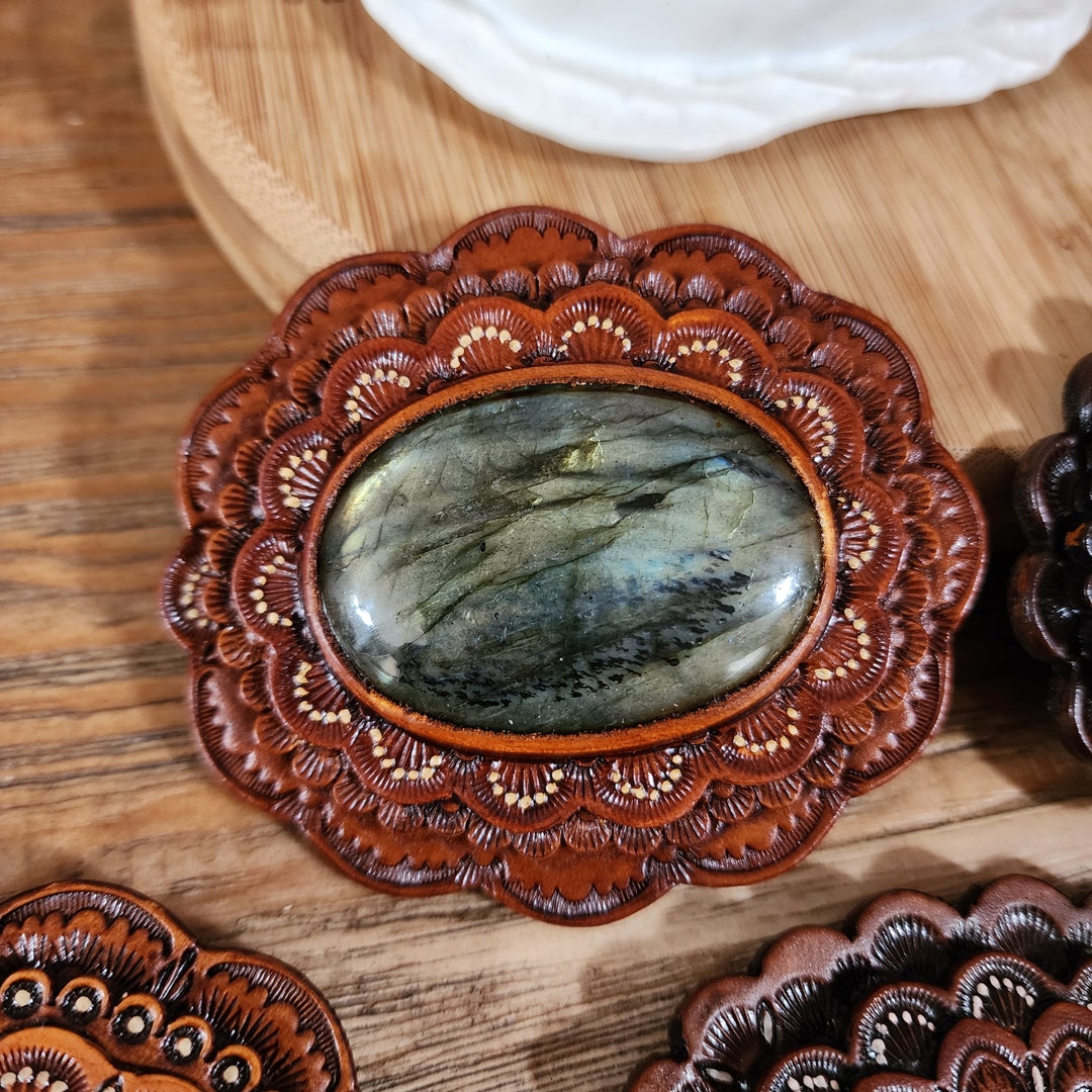 Hand Tooled Leather Conchos for Bags Saddelry and More - Etsy