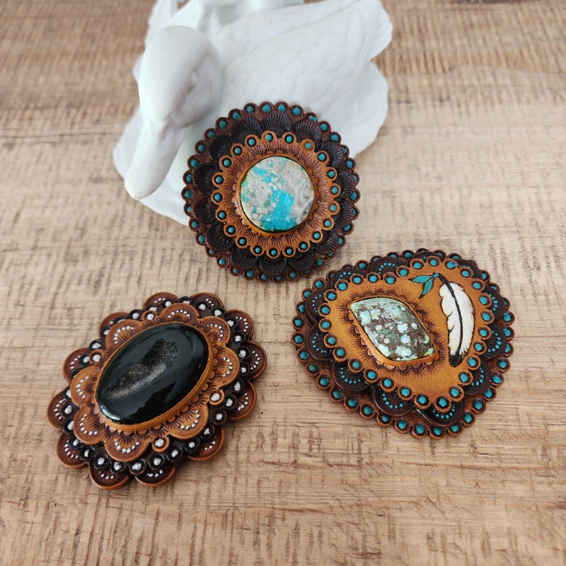 Western Saddle Conchos - Etsy