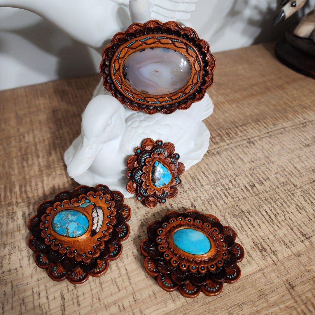Turquoise Conchos, Conchos for Bags, Hats and More Imbelishment - Etsy