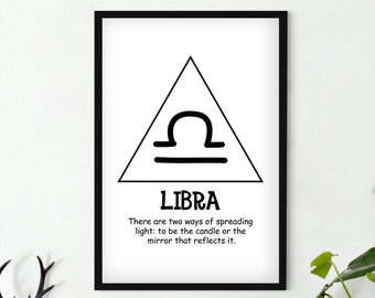 Zodiac Sign Map Libra Poster Zodiac Star Map Art Unique Gift - Etsy