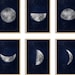 Astronomy Wall Moon Set of 6 Poster Phases of the Moon Art | Etsy