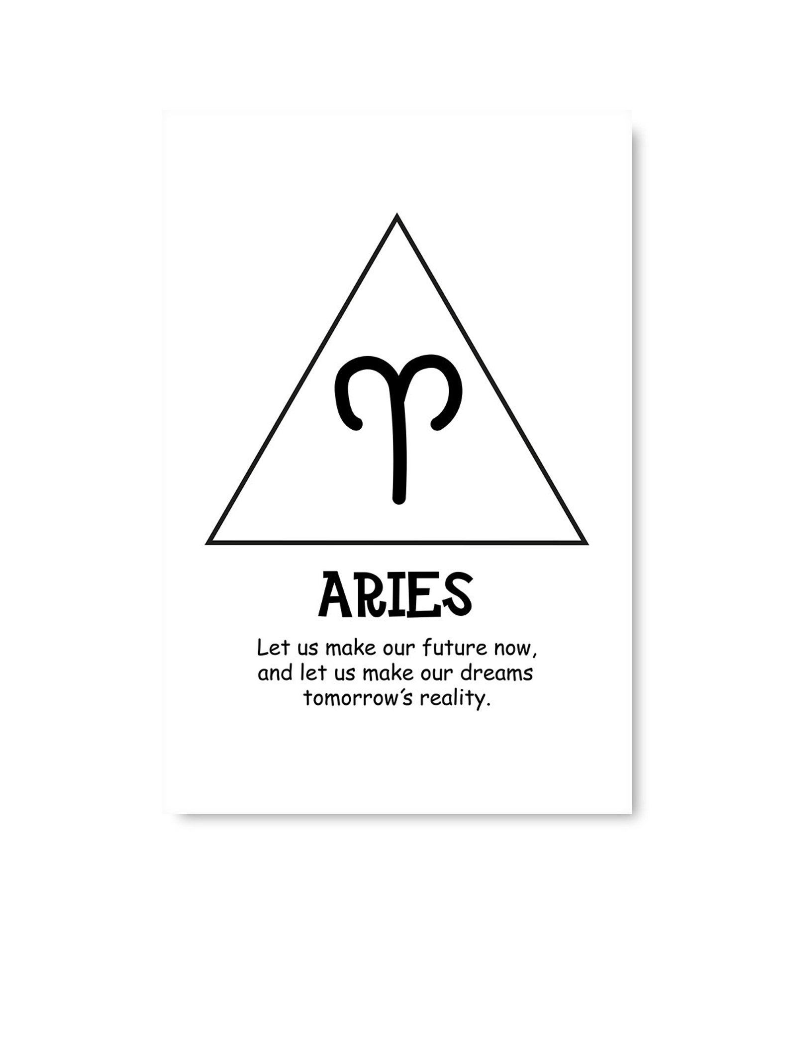 White Aries Zodiac Sign Poster Zodiac Aries Art Inspiration - Etsy
