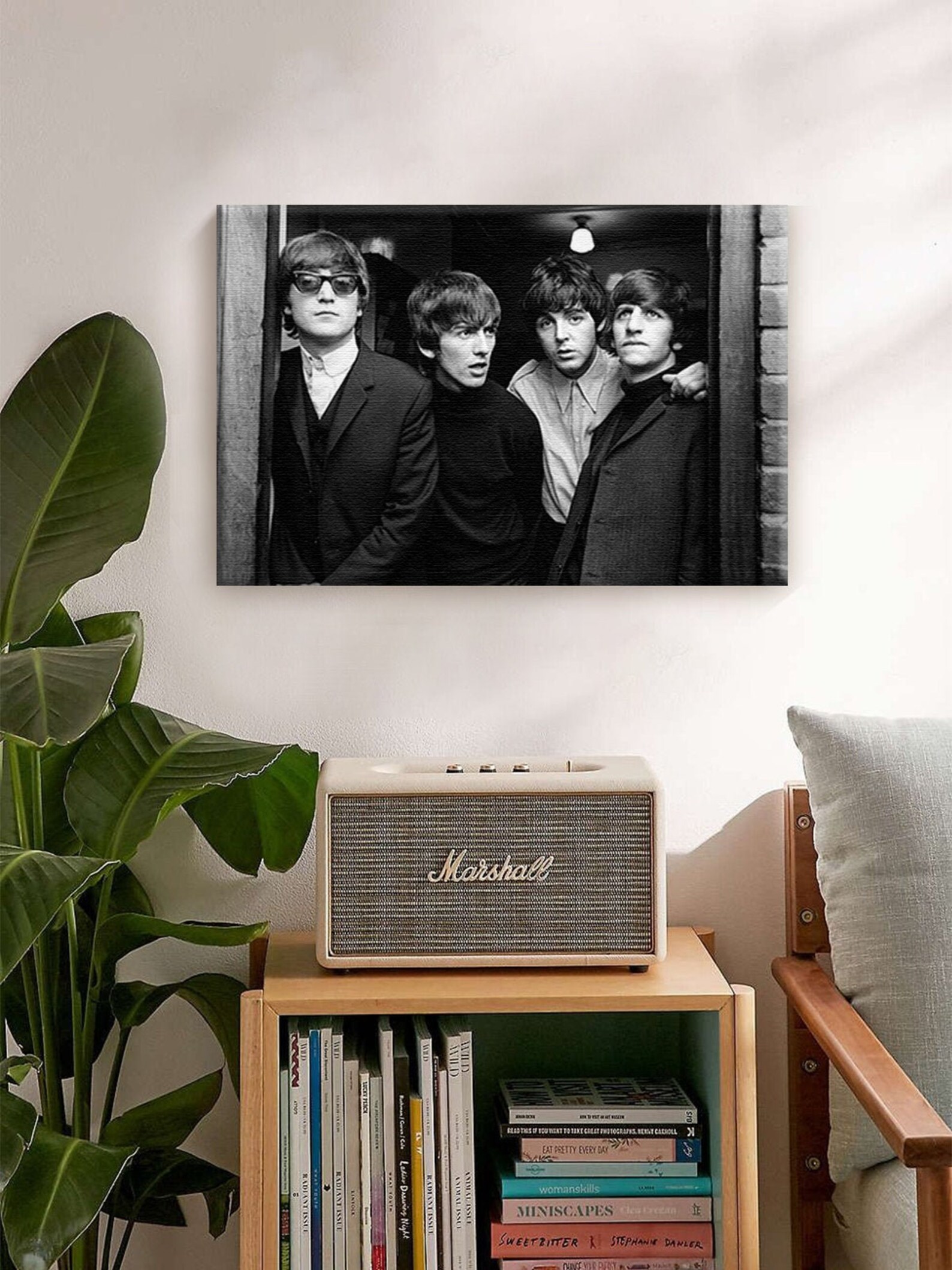 The Beatles Canvas. Black and White Vintage Photo Art. Lennon | Etsy