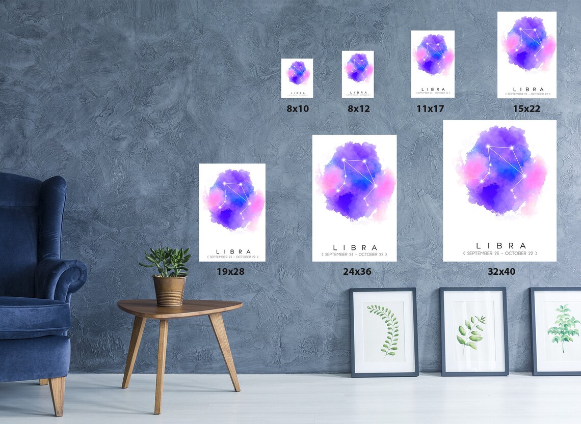 Zodiac Sign Map Libra Poster Zodiac Star Map Art Unique Gift - Etsy