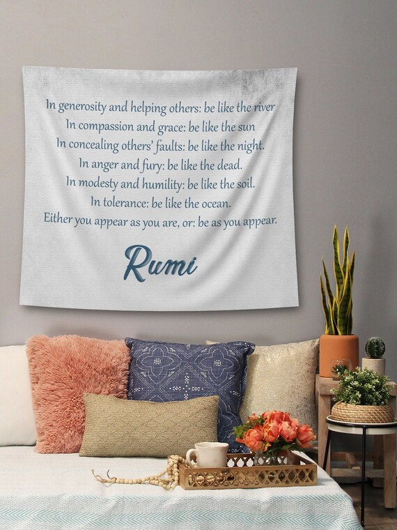 Rumi Citation Tapestry Wall Hanging Inspirational Saying Home | Etsy