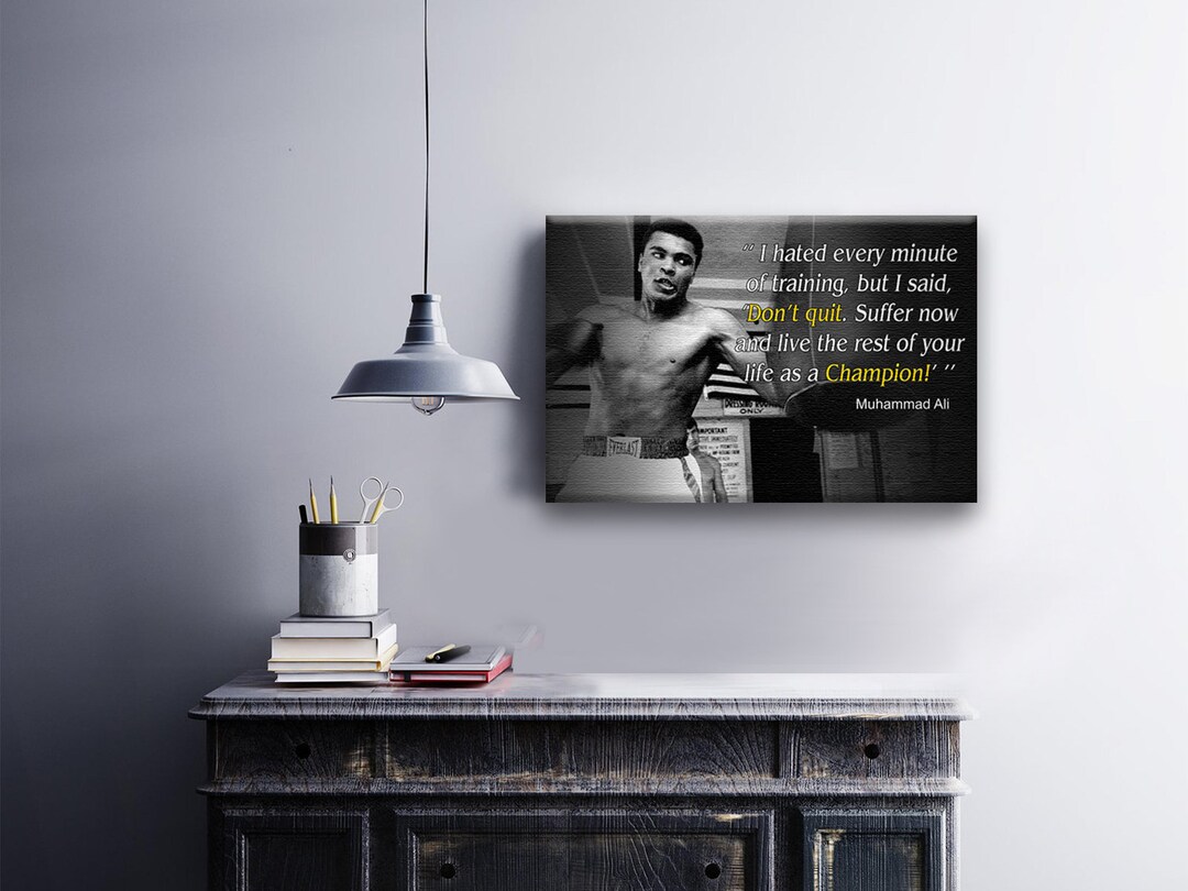 Muhammad Ali Canvas Wall Art, Motivational Champion's Success Quote ...