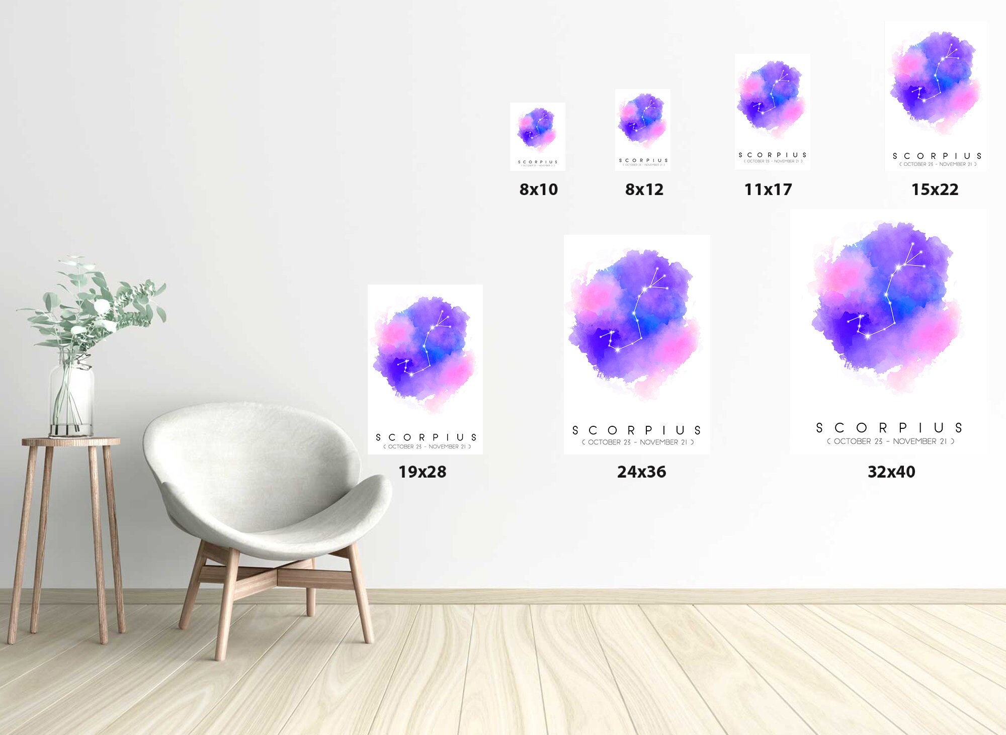 Zodiac Sign Map Scorpius Poster Zodiac Star Map Art Unique - Etsy