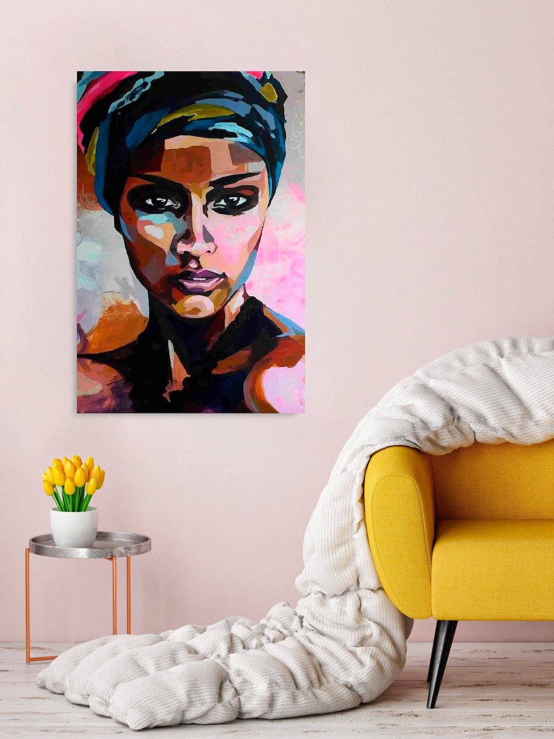African Lady Portrait. Colorful Artwork for Bedroom. African Woman ...
