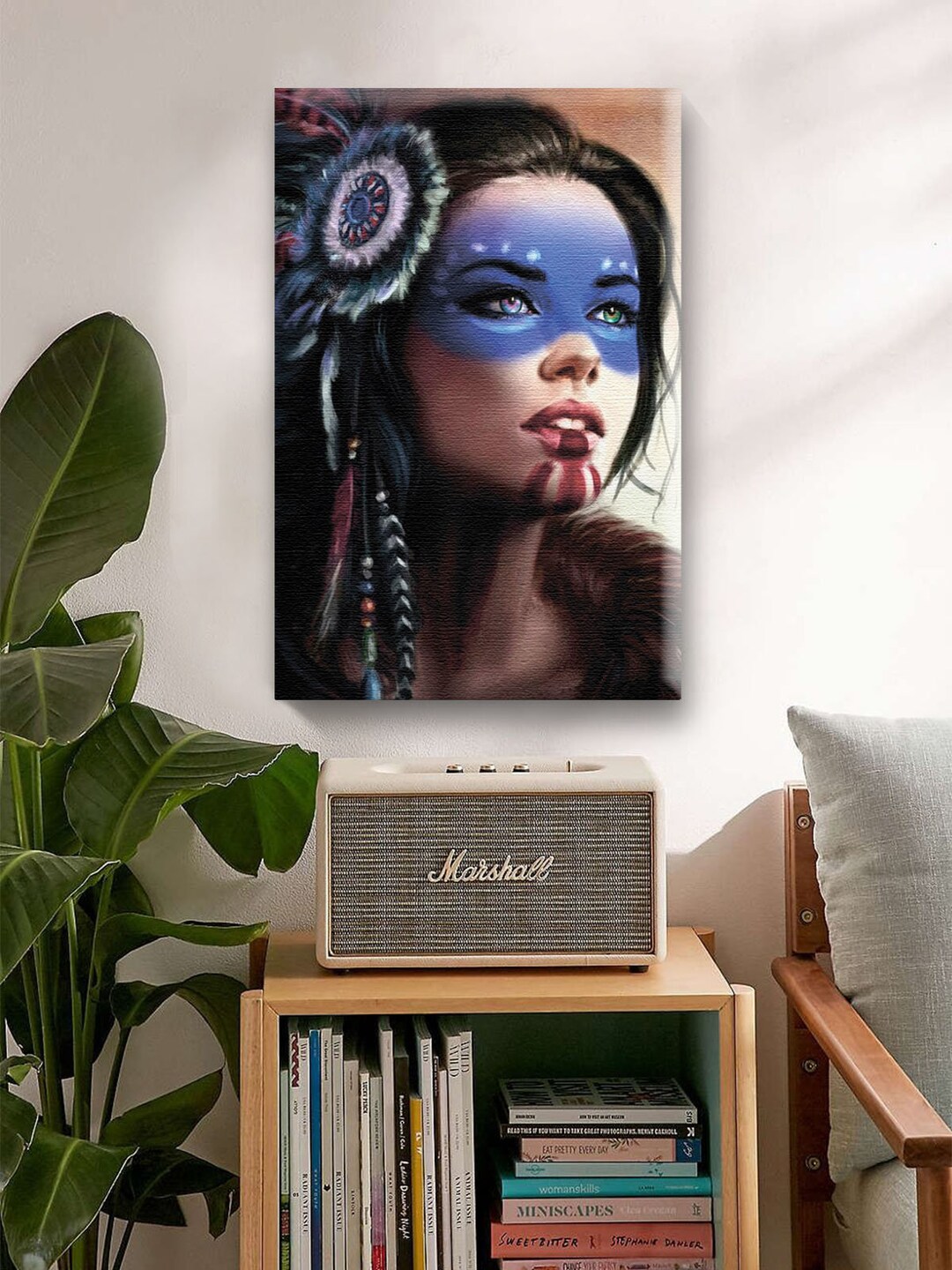 Native American Woman Canvas Wall Art Blue Eyes Home Decor Prints - Etsy
