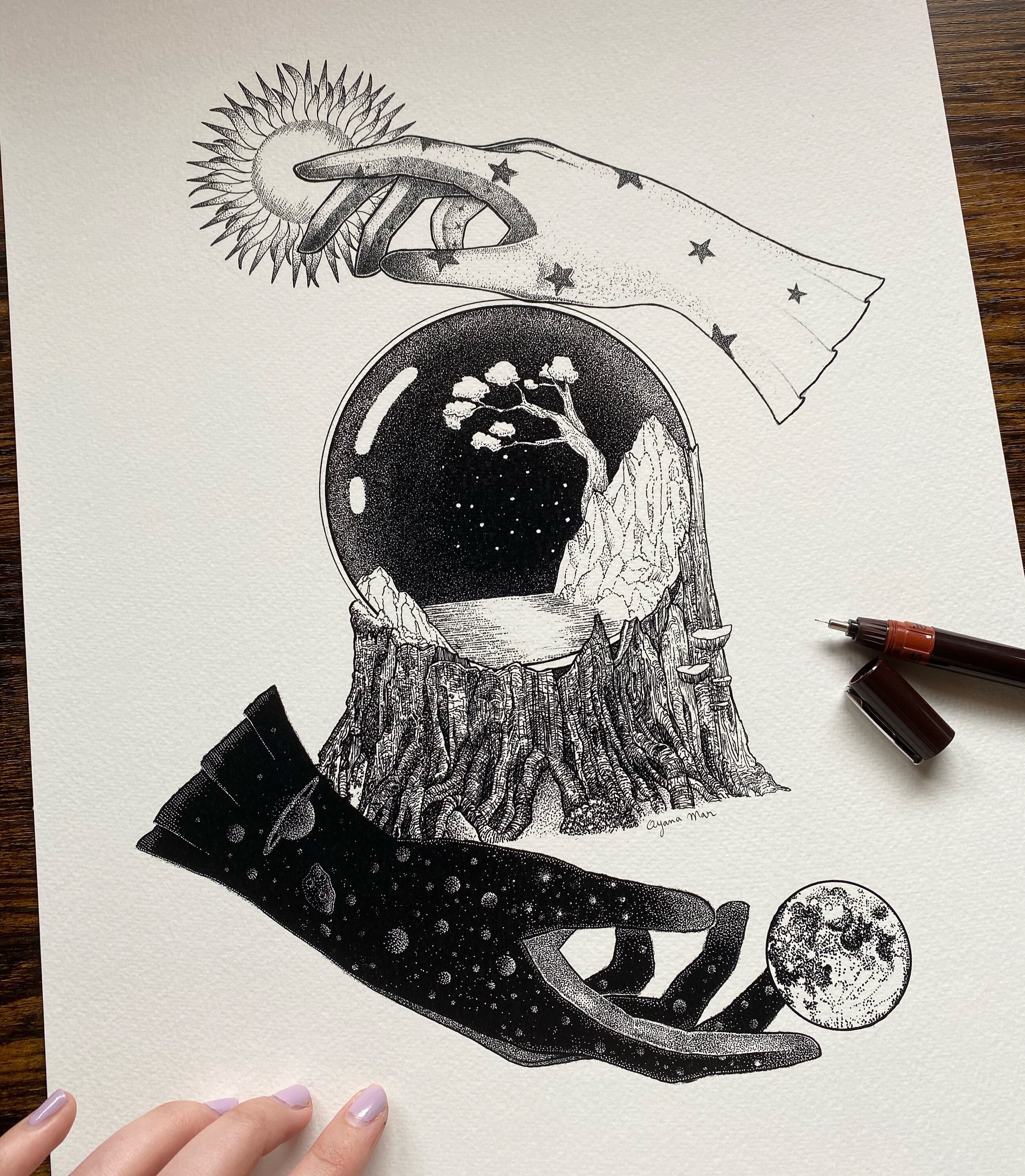 Crystal Ball Pencil Drawing