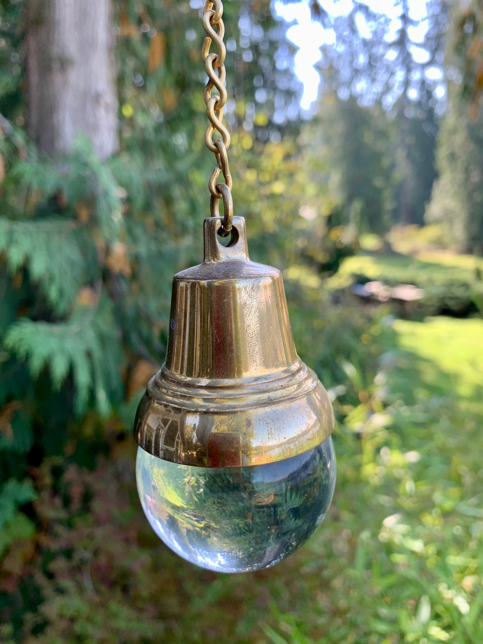 Single Vintage Brass Bells Garden Globes Garden Art Window | Etsy