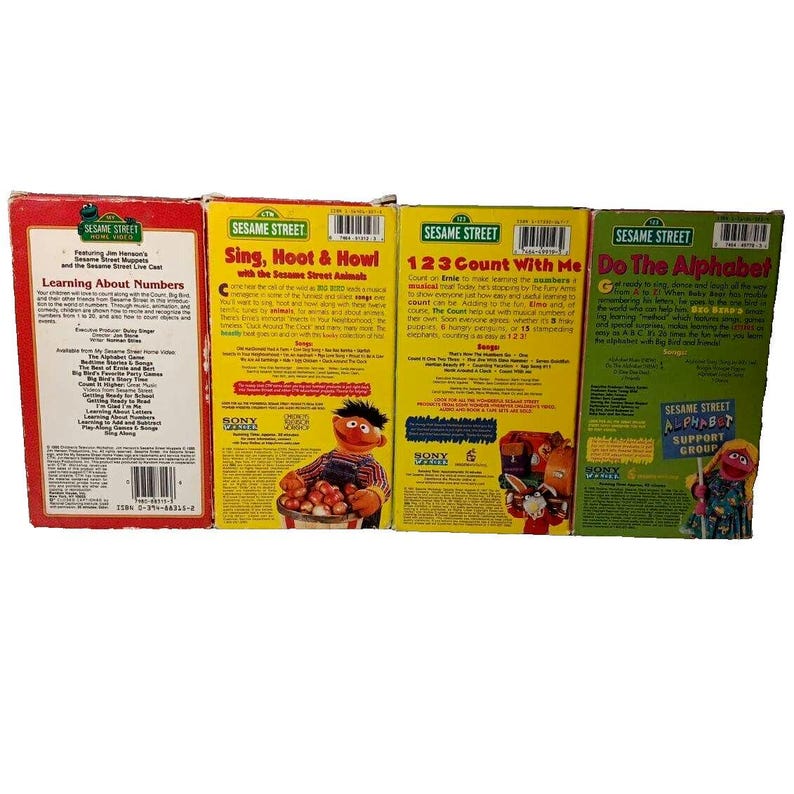 Lot of 4 Sesame Street Kids VHS Do the Alphabet Count With Me Sing Howl ...