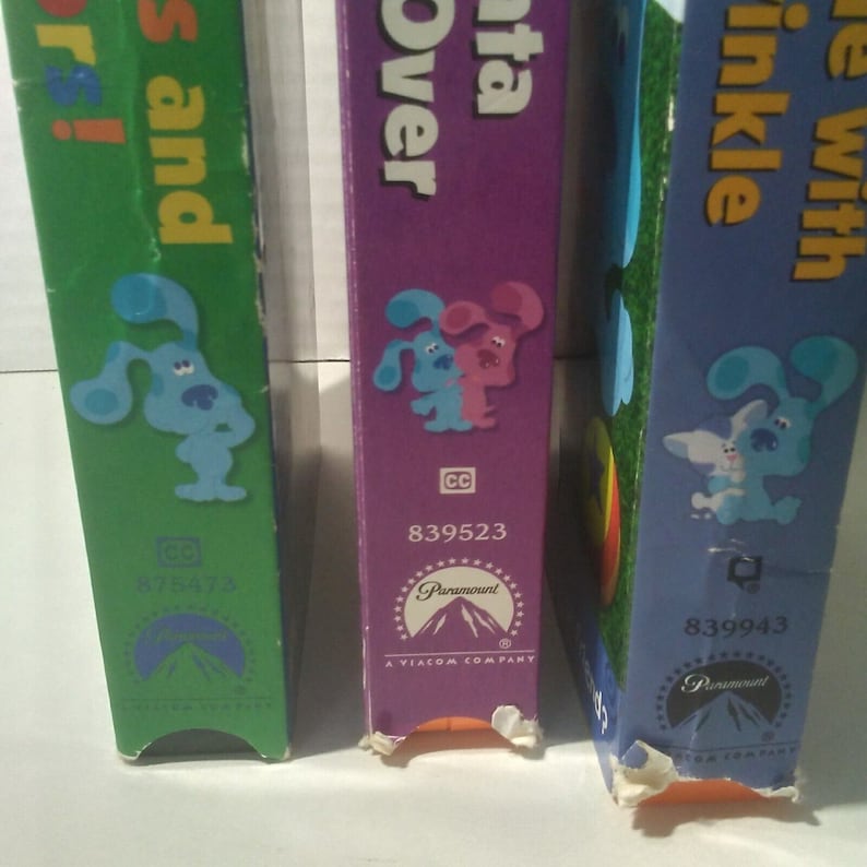 Blue's Clues VHS Lot of 3 for Kids Periwinkle Magenta Comes Over Shapes ...