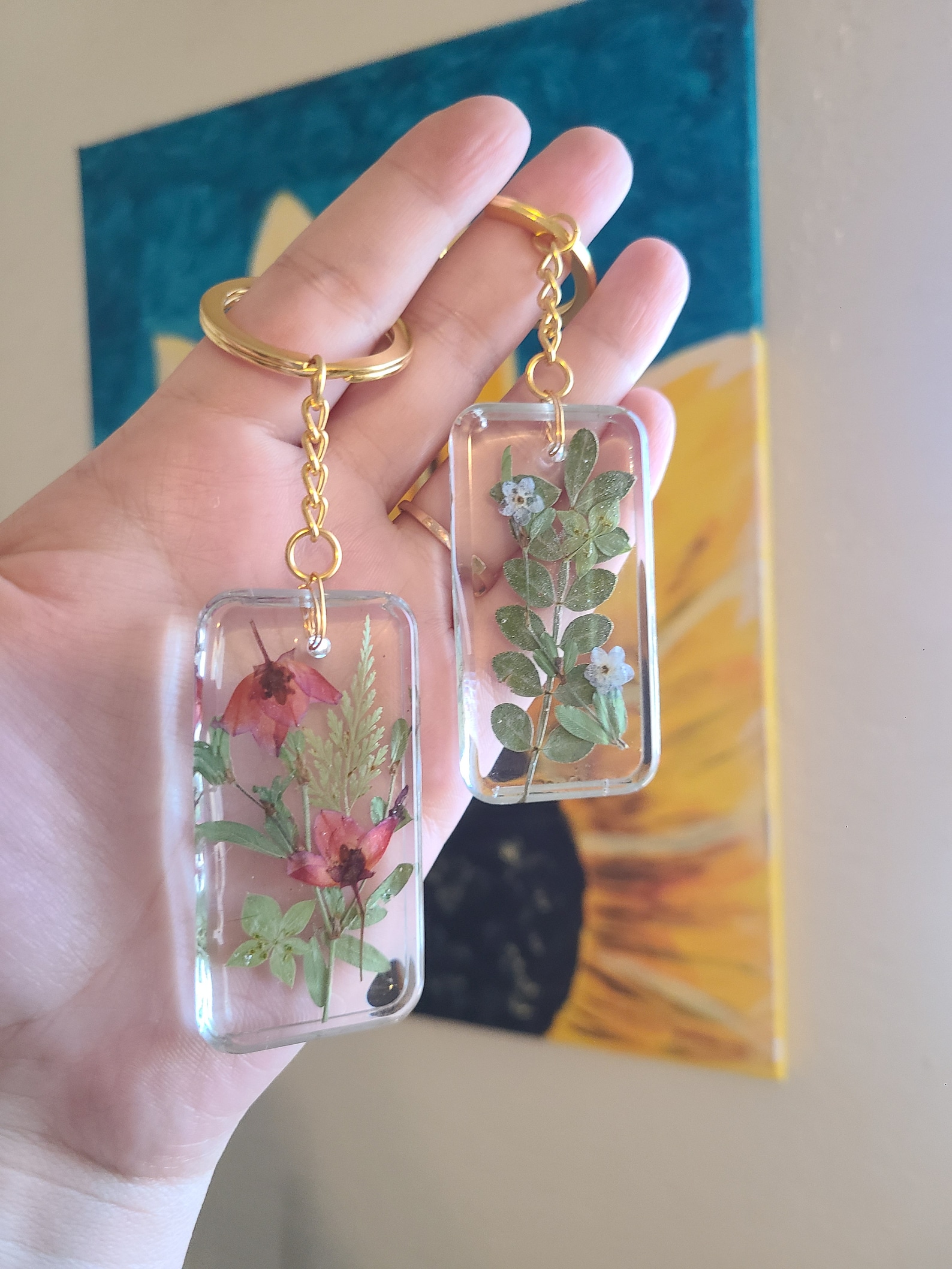Dried Flower Floral Keychain - Etsy