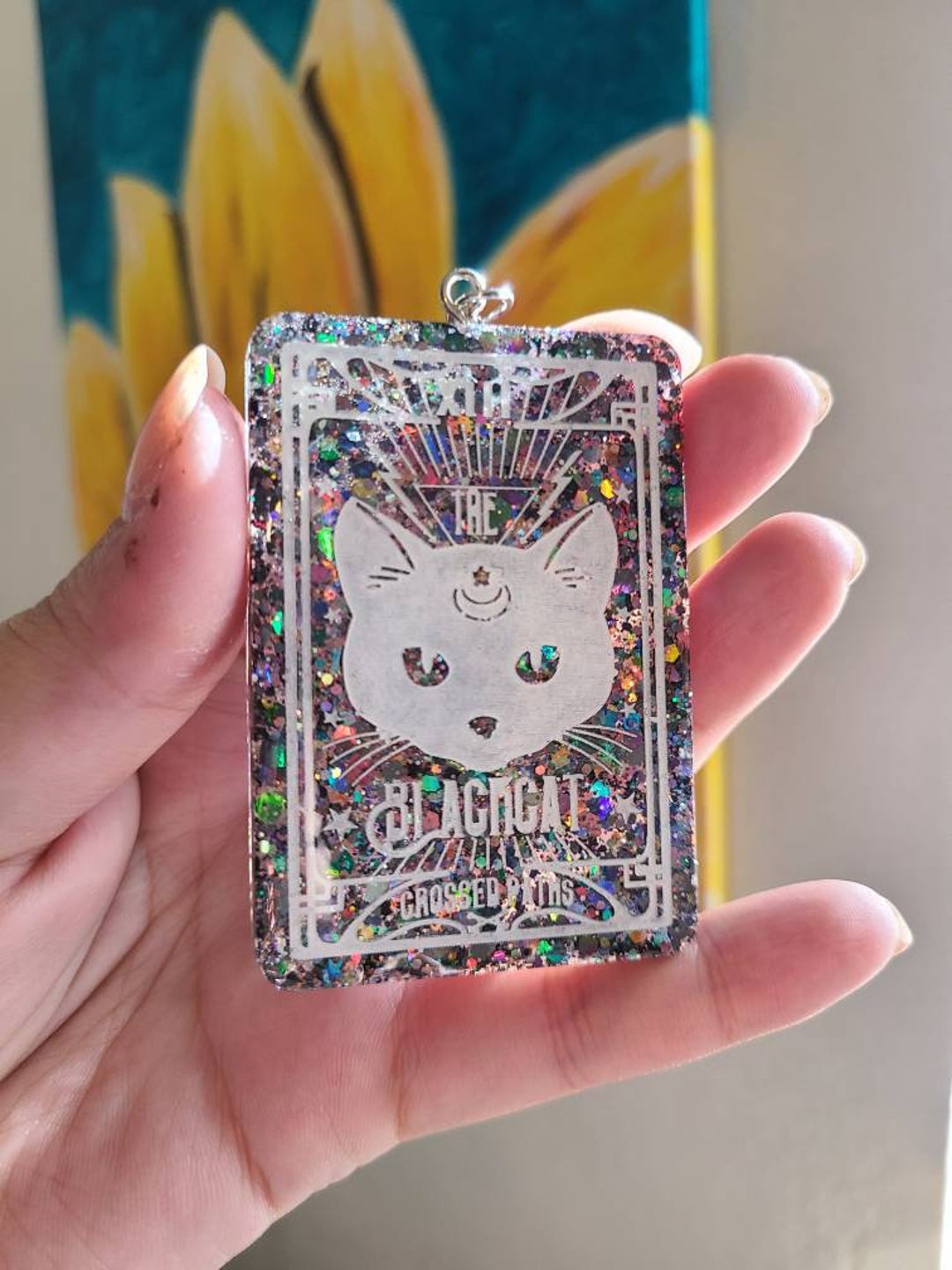 Cat Tarot Card Keychain - Etsy