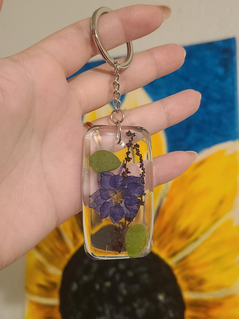 Dried Flower Floral Keychain - Etsy