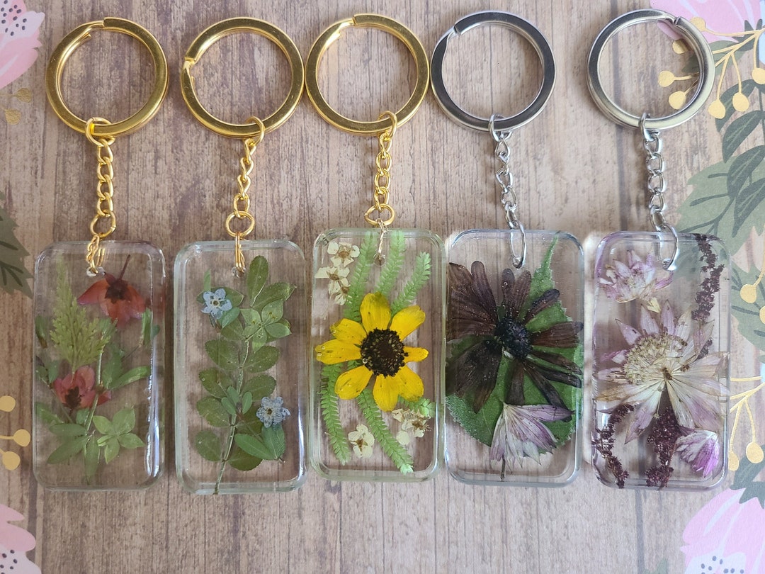 Dried Flower Floral Keychain - Etsy