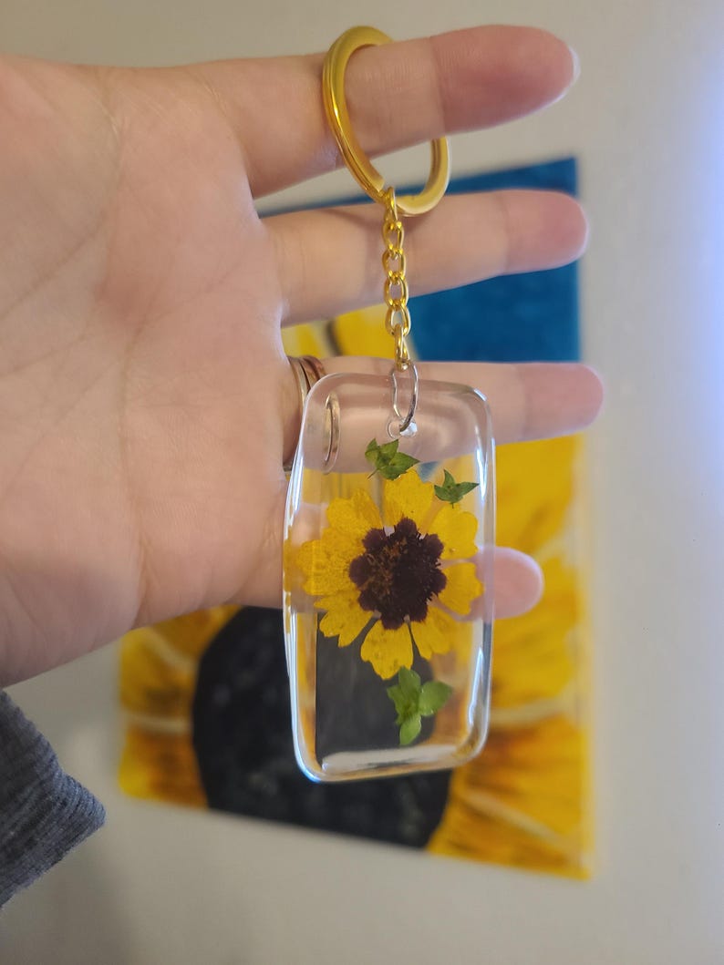 Dried Flower Floral Keychain - Etsy